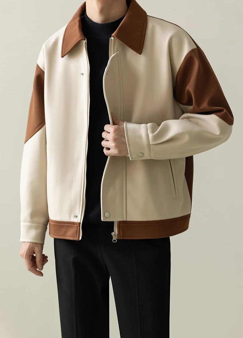 Colour Block Minimal Jacket | Streets of Seoul | Men's Korean Style Fashion