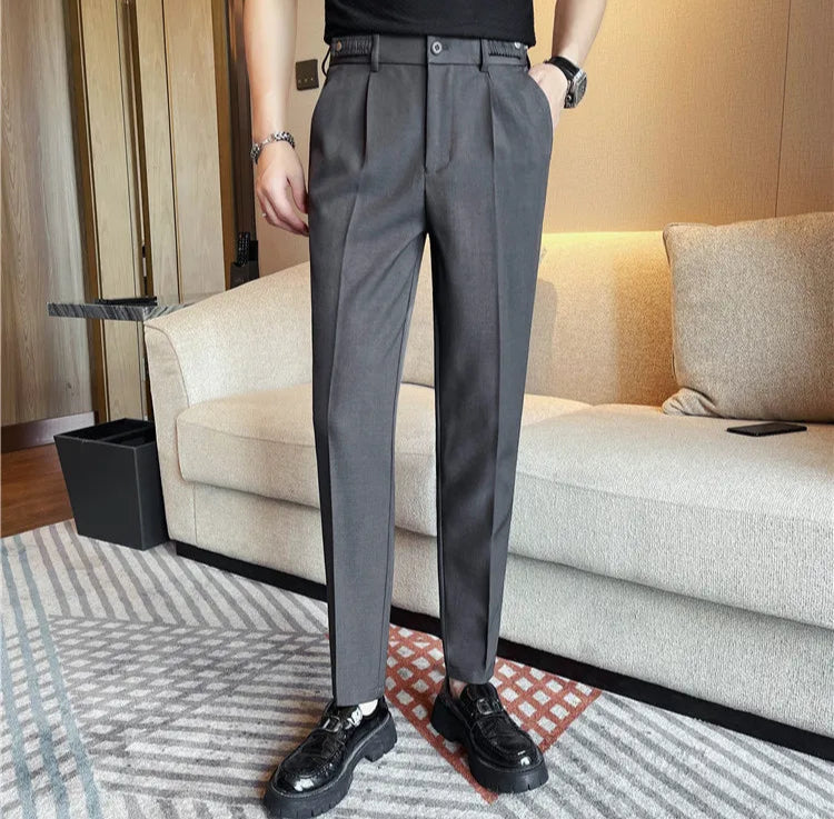 Crease Front Slimline Slacks | Streets of Seoul | Men's Korean Style ...
