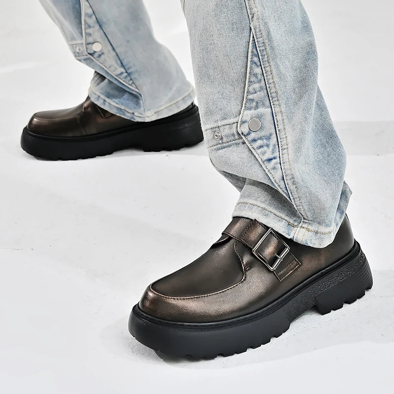 Hoegi Chunky Sole Buckled Derby Shoes | Streets of Seoul | Men's Korean ...
