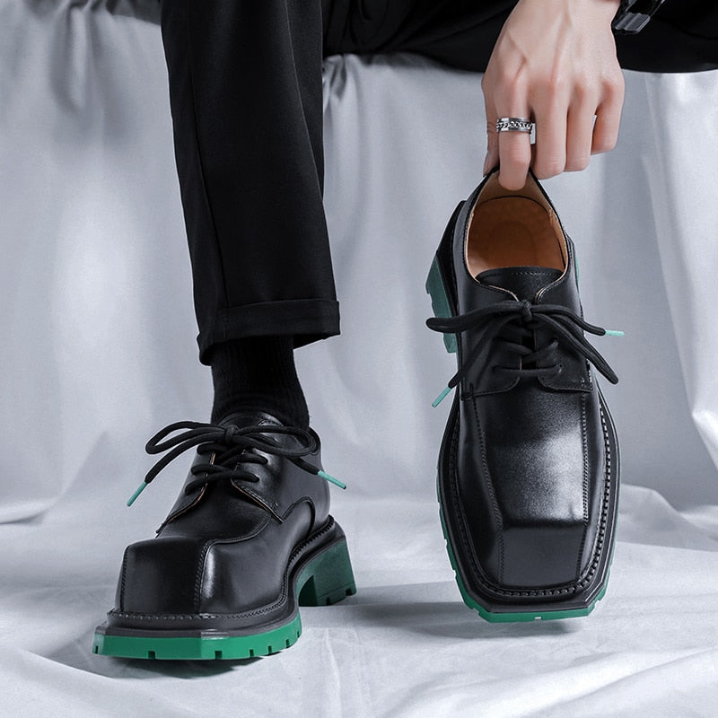 Oksu Contrast Sole Square Toe Shoes | Streets of Seoul | Men's Korean ...