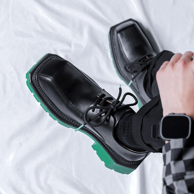 Oksu Contrast Sole Square Toe Shoes | Streets of Seoul | Men's Korean ...