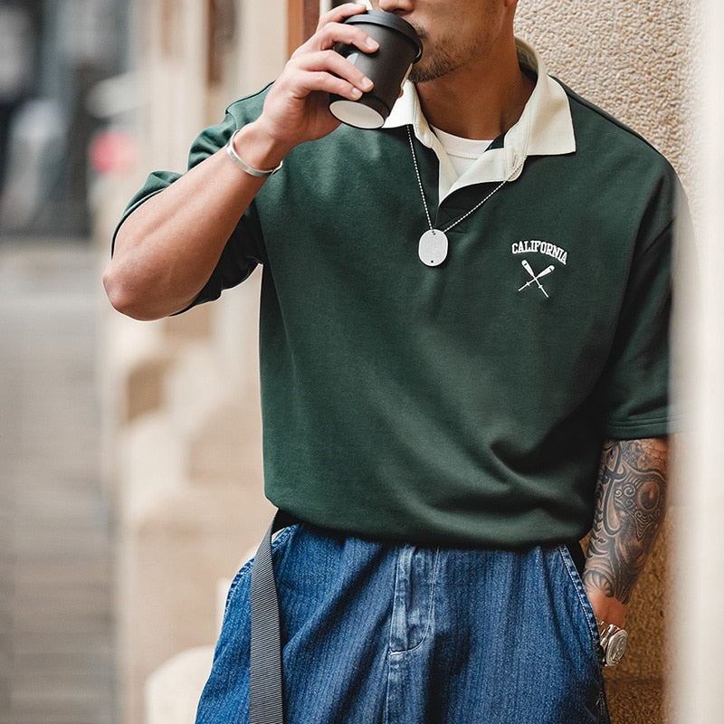 Preppy Heavyweight Polo Shirt | Streets of Seoul | Men's Korean Style ...