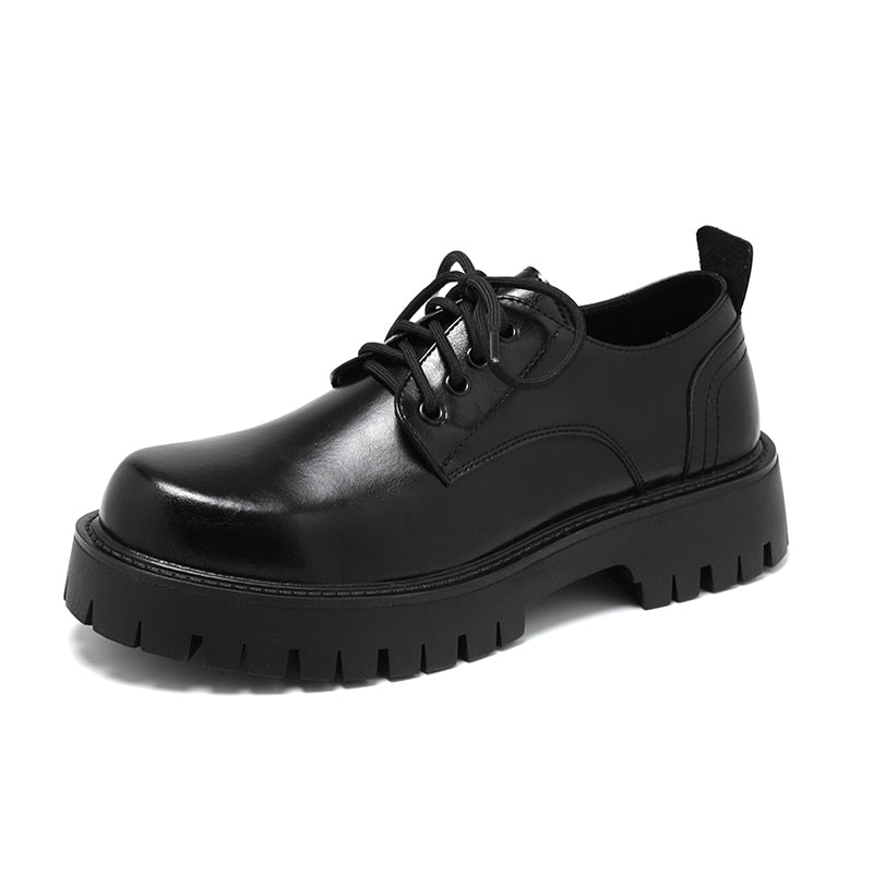 Ichon Faux Leather Chunky Raised Sole Shoes | Streets of Seoul | Men's ...