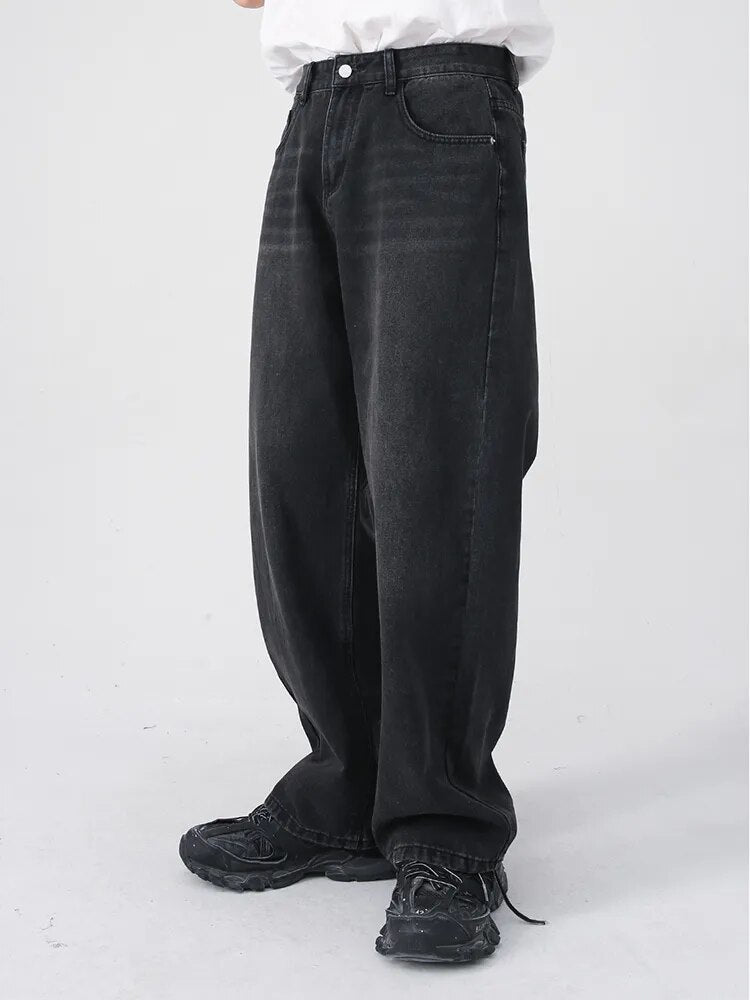 Washed Black Loose Fit Jeans | Streets of Seoul | Men's Korean Style ...