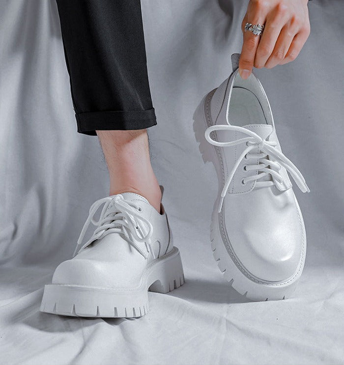 Ichon Faux Leather Chunky Raised Sole Shoes | Streets of Seoul | Men's ...