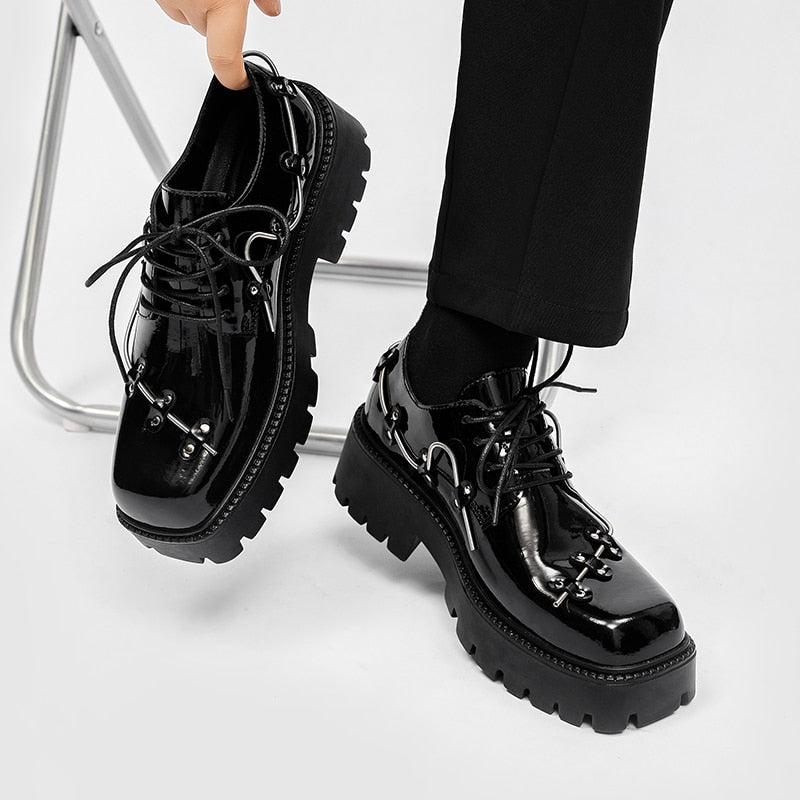 Sangdo Square Toe Wired Chunky Shoes | Streets of Seoul | Men's Korean ...