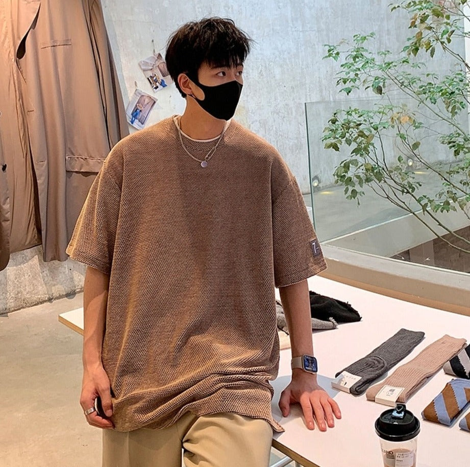 Textured Pique T-Shirt | Streets of Seoul | Men's Korean Style Fashion