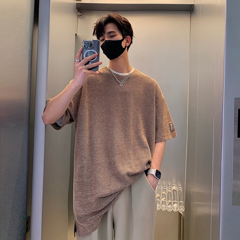 Textured Pique T-Shirt | Streets of Seoul | Men's Korean Style Fashion
