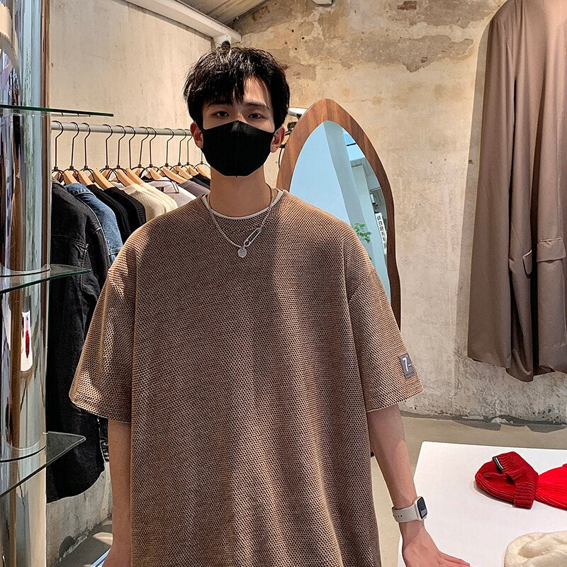 Textured Pique T-Shirt | Streets of Seoul | Men's Korean Style Fashion